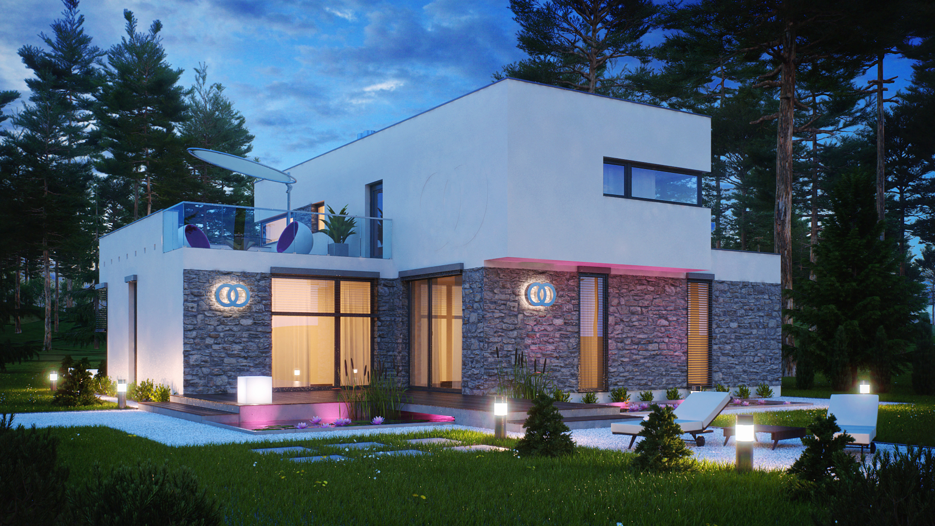 Namo dizainas Zx46 Komfortiškas dviaukštis modernus namas su garažu