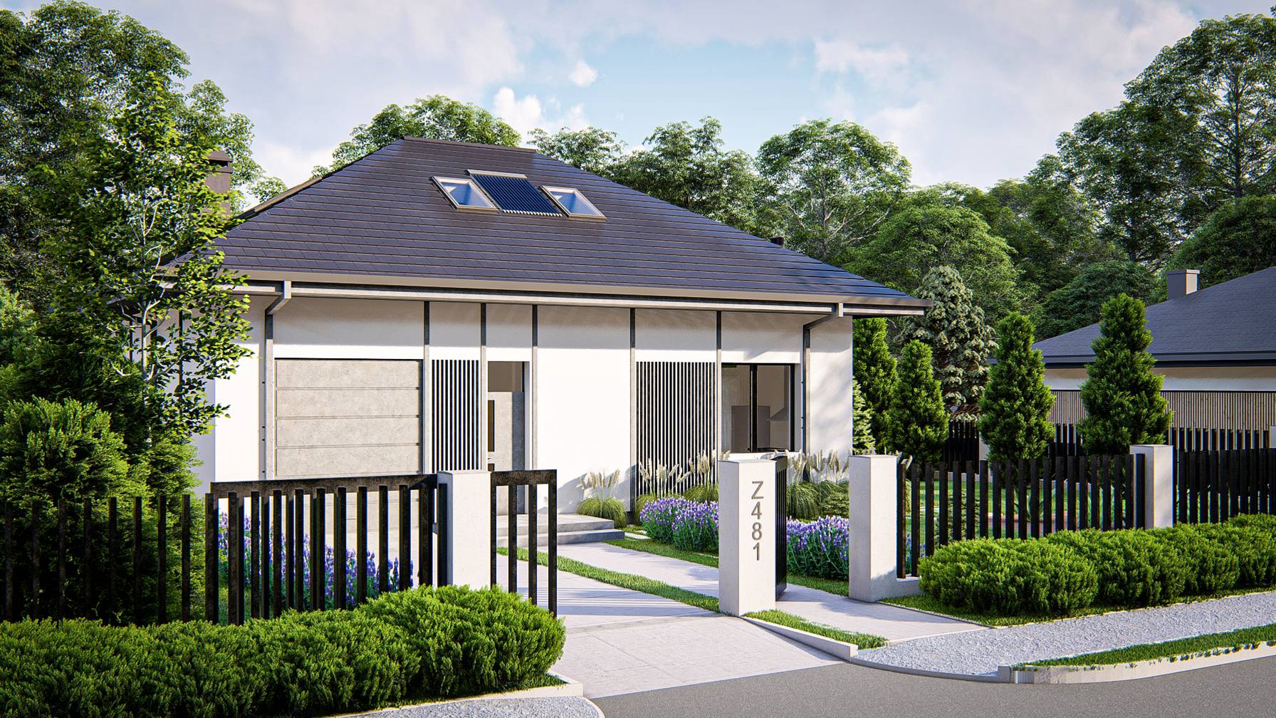 Namo dizainas Z481 Namas su palėpe ir vienviečiu garažu